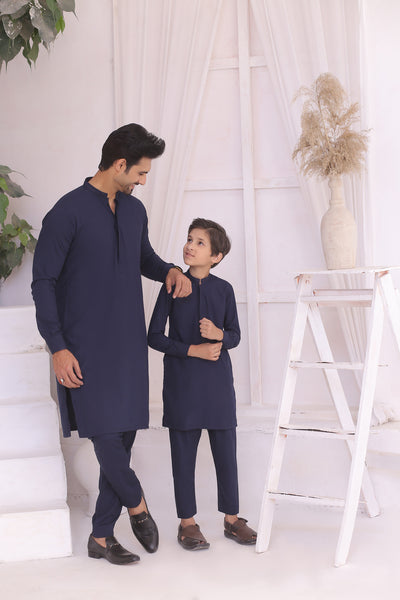 ER FS 5 Blue Kurta Pajama Set for Father and Son – Edge Republic