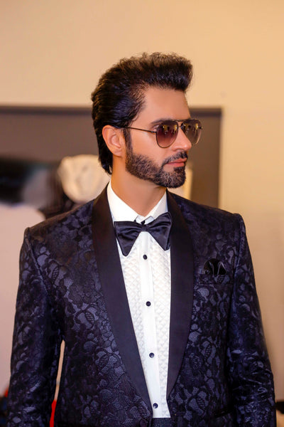Black Men’s Tuxedo With Embroidery – Edge Republic